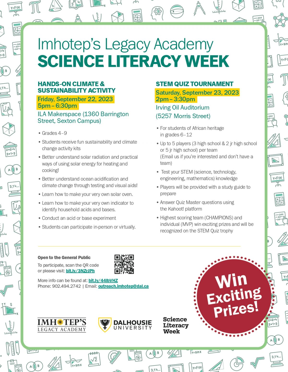 2023 SCIENCE LITERACY WEEK ACTIVITIES – Imhotep's Legacy Academy (ILA)